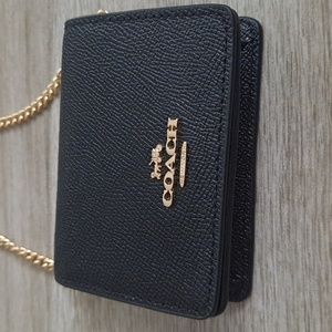 Coach | Bags | Nwt Coach Mini Wallet On Chain Black | Poshmark